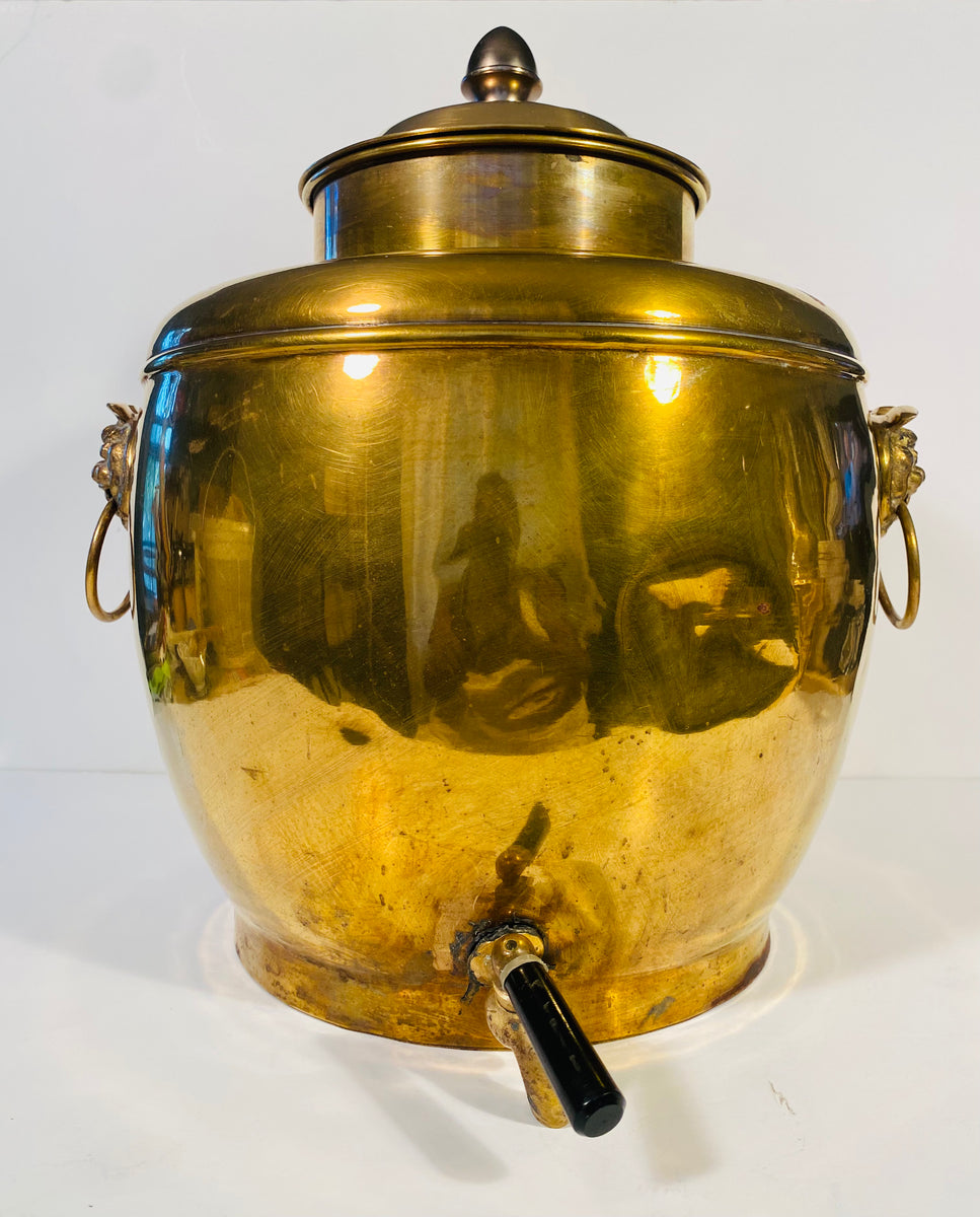 Large Vintage Brass Chinese Foo Dog Hot Water Samovar Dispenser – The ...